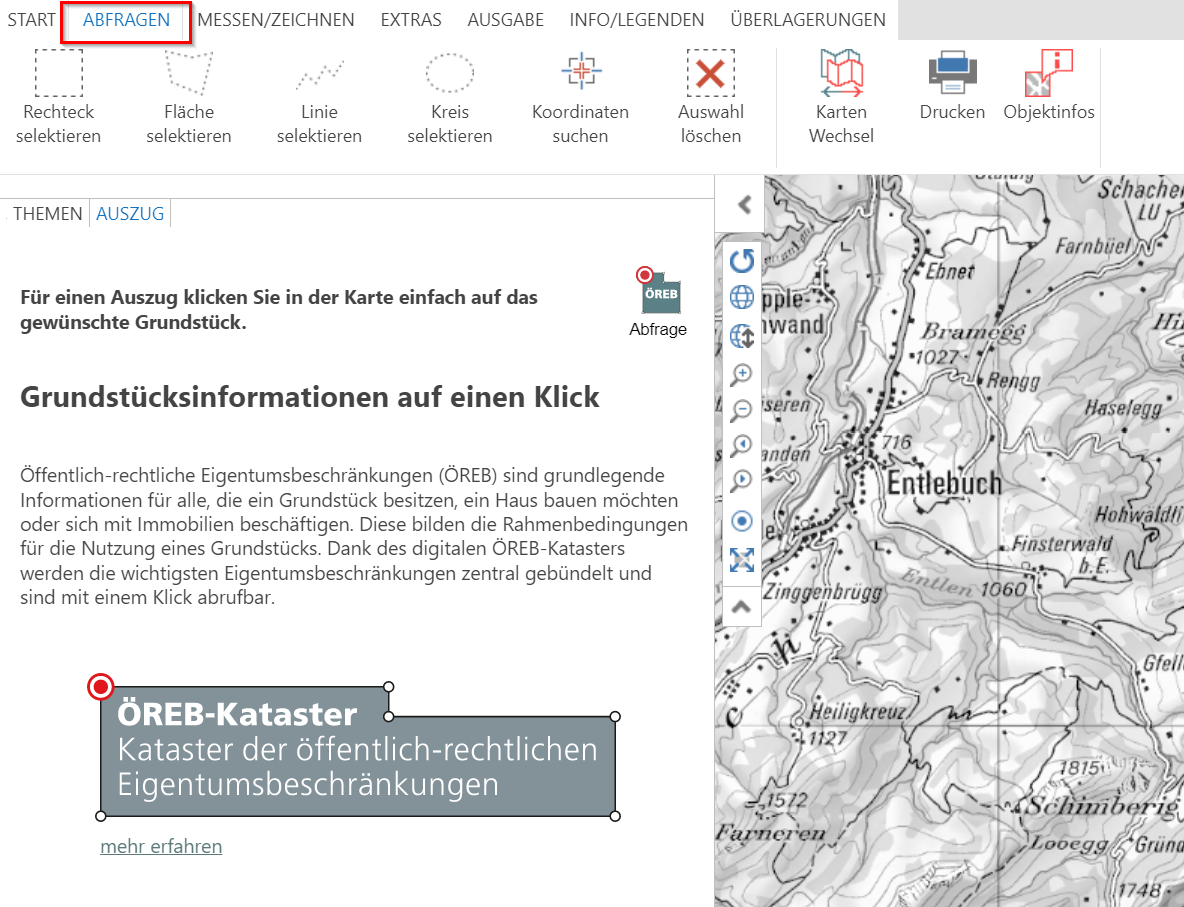 ÖREB Kataster Bedienung und Hinweise – GIS Daten AG